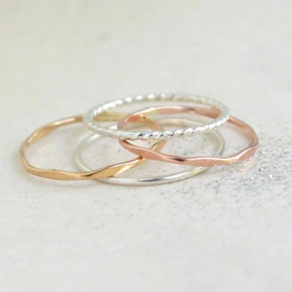 Jewelry | 225brand New 4 Piece Stackable 3 Color Ring Set Nwt | Poshmark